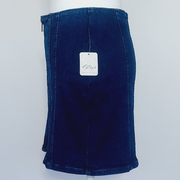 Free People | Skirts | Free People Womens Layla High Waisted Front Zipper Denim Mini Skirt Size ...